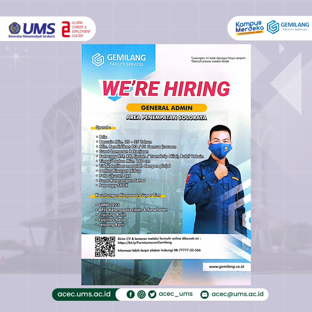 Gemilang Facility Service – Alumny Career Employment Center University ...