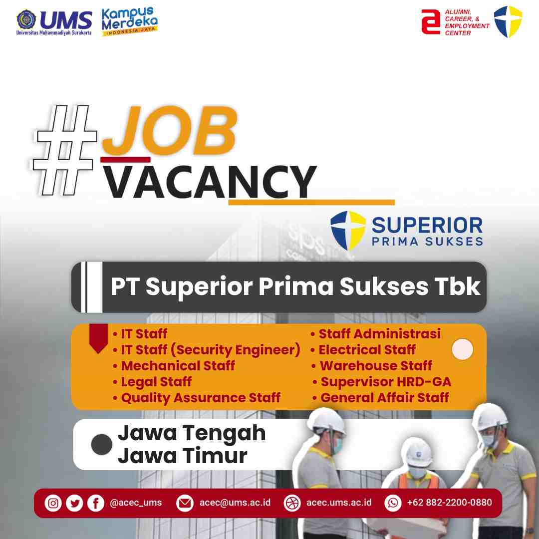 Lowongan Pekerjaan PT Superior Prima Sukses Tbk – Alumny Career ...